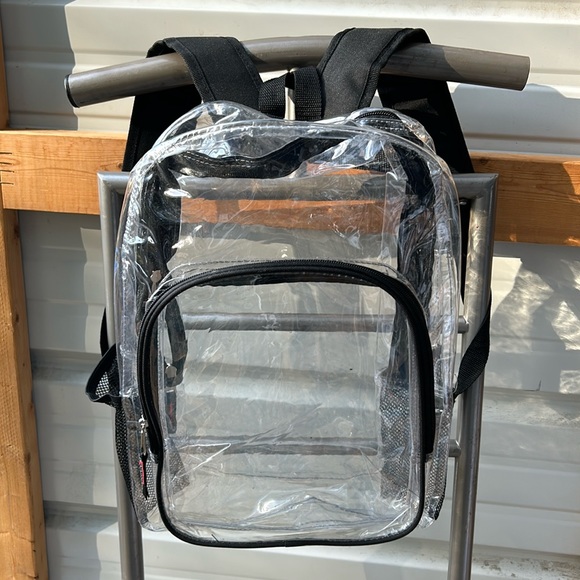 Bags | See Through Backpacks For School Work Black Lined Las | Poshmark